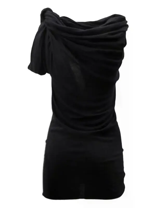 Rick Owens Wool Draped Asymmetric Top
