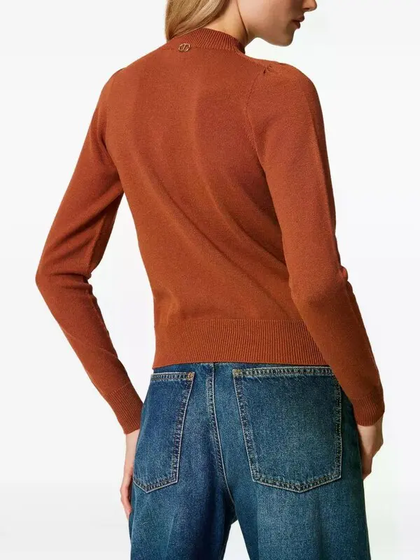 TWINSET Heart Neckline Crossover Jumper - Brown