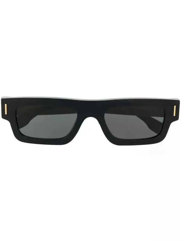 RETROSUPERFUTURE Square Frame Sunglasses With Gold Tone Hardware - Black
