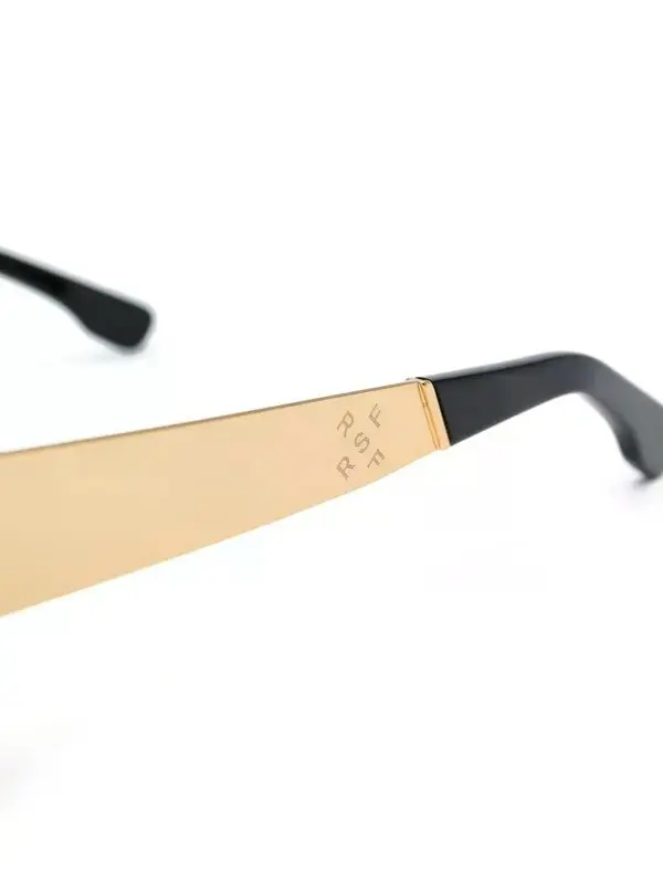 RETROSUPERFUTURE Square Frame Sunglasses With Gold Tone Hardware - Black