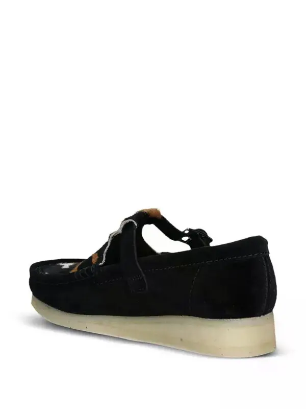 Clarks Flat Leather Loafers With Side Buckle