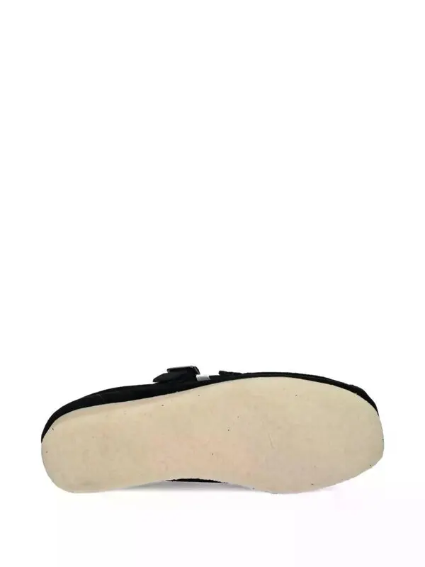 Clarks Flat Leather Loafers With Side Buckle