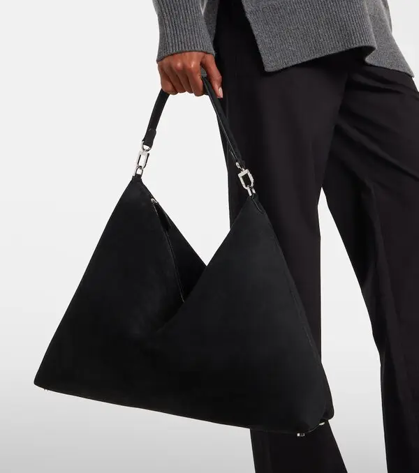 TOTEME Bevel Suede Tote Bag - Black