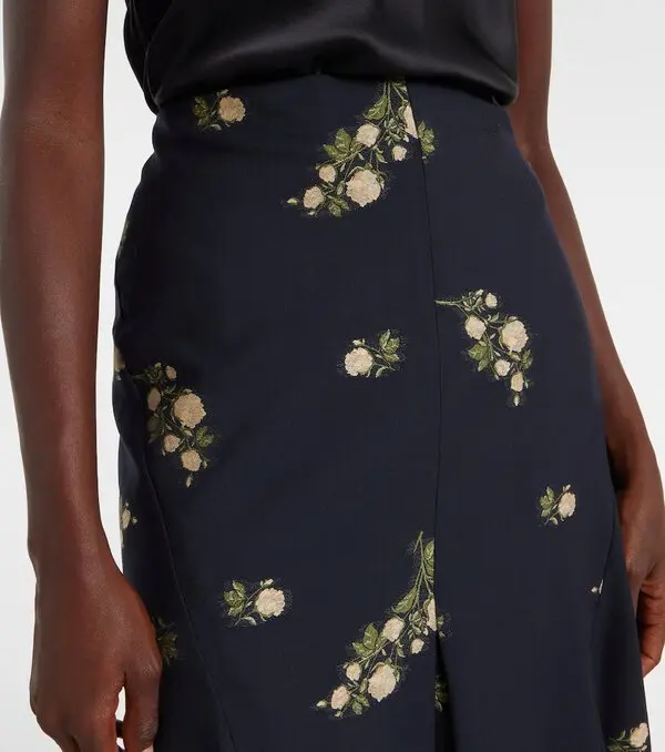 Erdem Floral Jacquard Midi Skirt