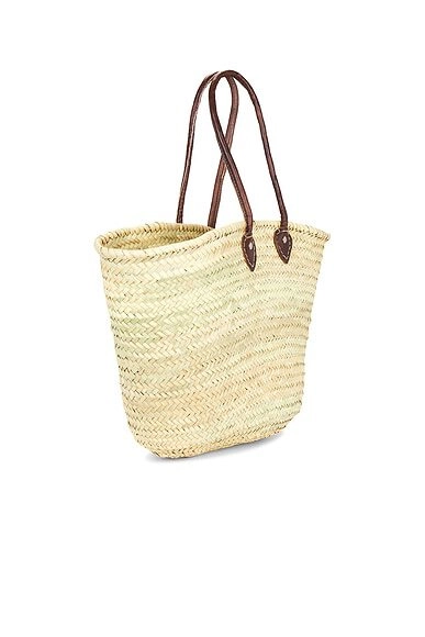 VERVE CULTURE Woven Raffia Shopping Basket - Straw