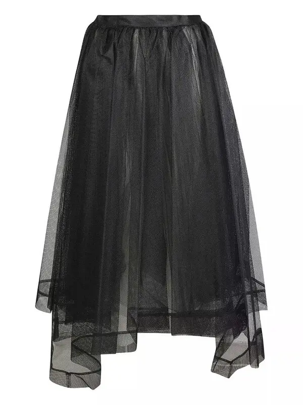 Alexander McQueen Asymmetric Tiered Tulle Skirt - Black