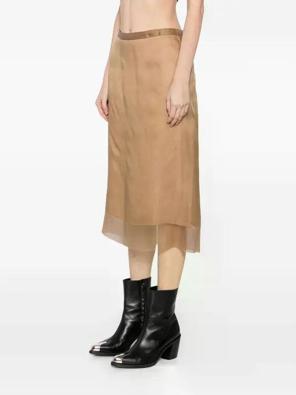 JNBY Layered Silk Organza A-line Midi Skirt