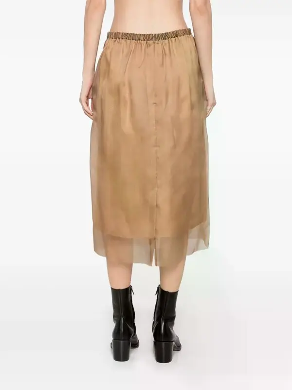 JNBY Layered Silk Organza A-line Midi Skirt