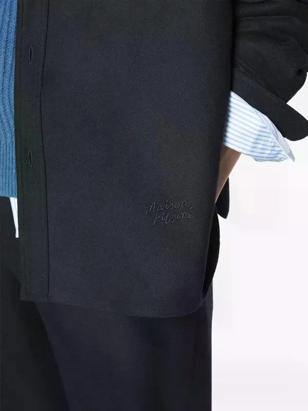 Maison Kitsuné Embroidered Wool Shirt