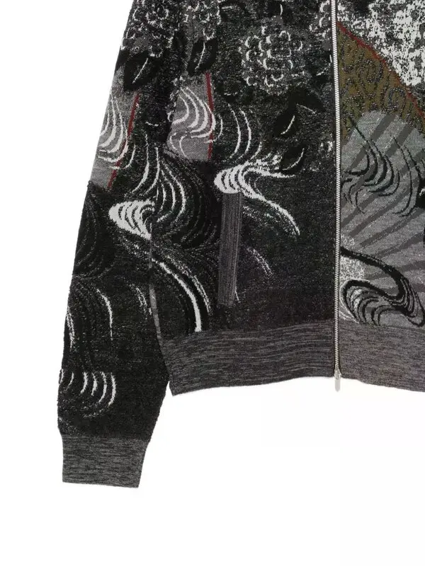 JNBY Printed Zip-up Cardigan - Grey