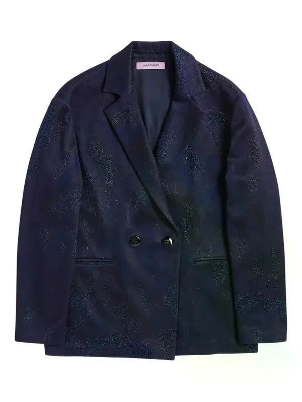 MARGHERITA MACCAPANI Glitter-embellished Double-breasted Blazer - Blue