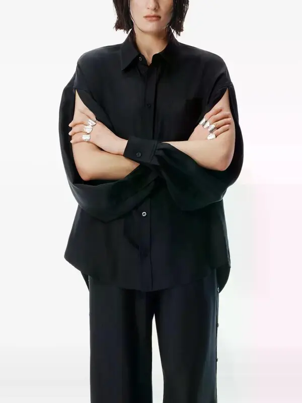 Alexander Wang Silk Shirt With Slashed Sleeves