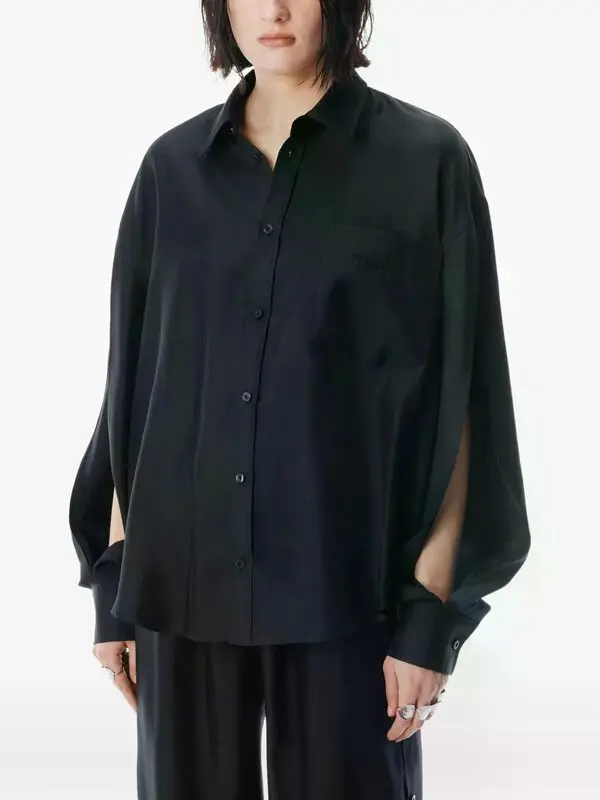 Alexander Wang Silk Shirt With Slashed Sleeves
