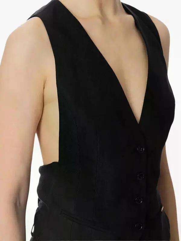 Elisabetta Franchi Sleeveless V-neck Waistcoat With Button Fastening