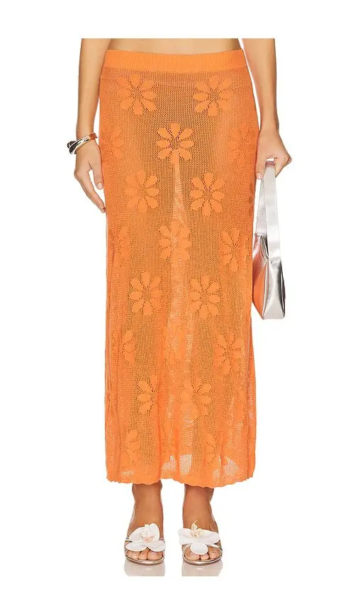 ASTA RESORT Bruna Crochet Skirt - Orange