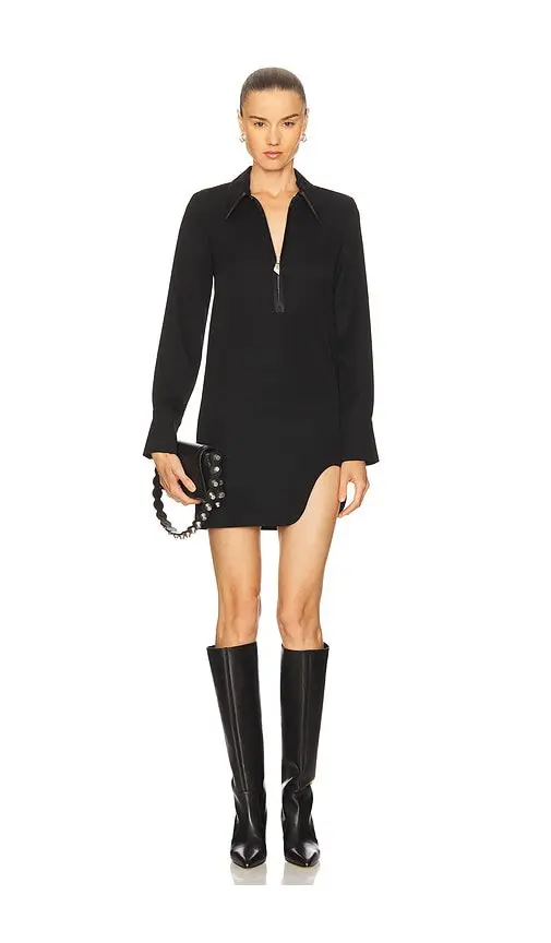 Attico Asymmetrical Mini Dress - Black