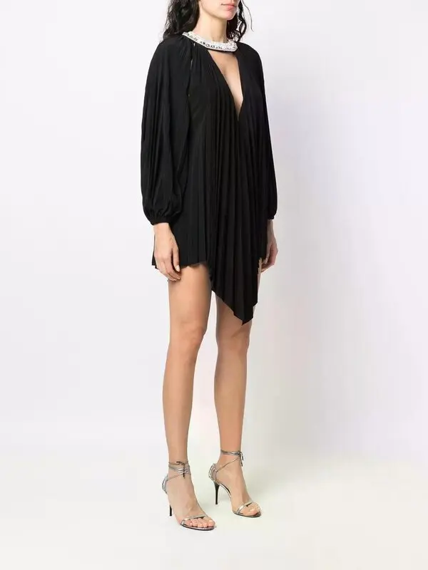 Alexandre Vauthier Embellished Pleated Mini Dress