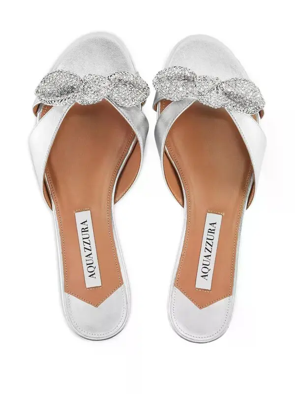 AQUAZZURA Crystal Embellished Crossover Sandals