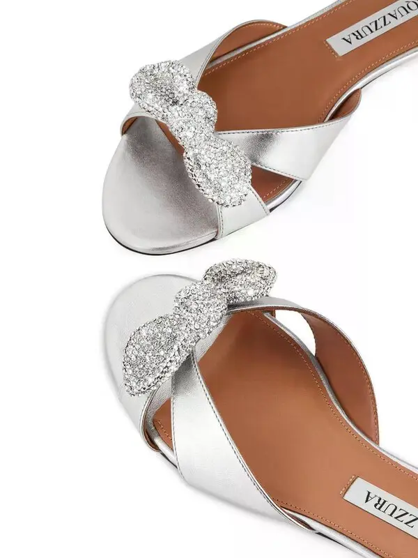 AQUAZZURA Crystal Embellished Crossover Sandals