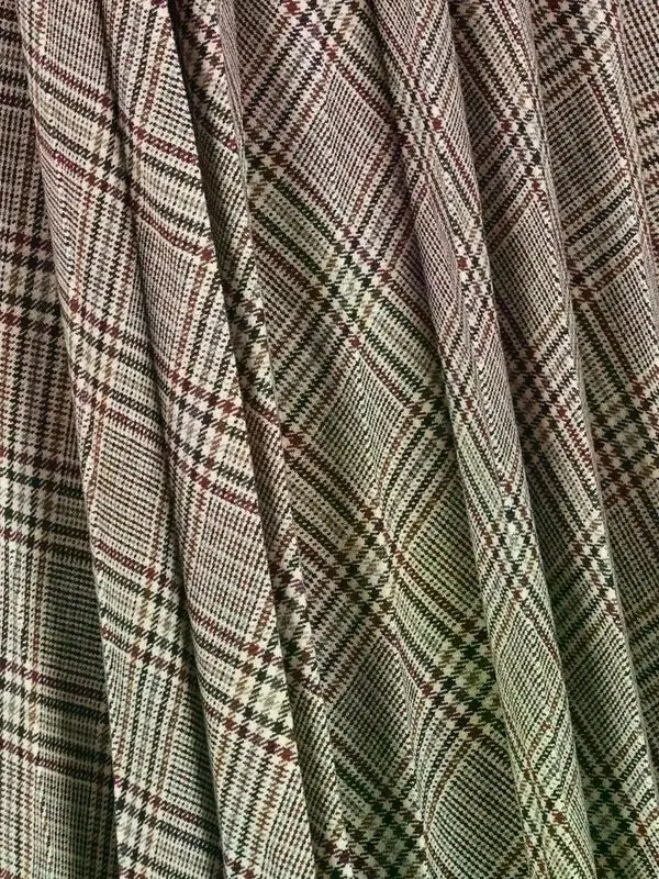 Saint Laurent Check-pattern Pleated Maxi Skirt