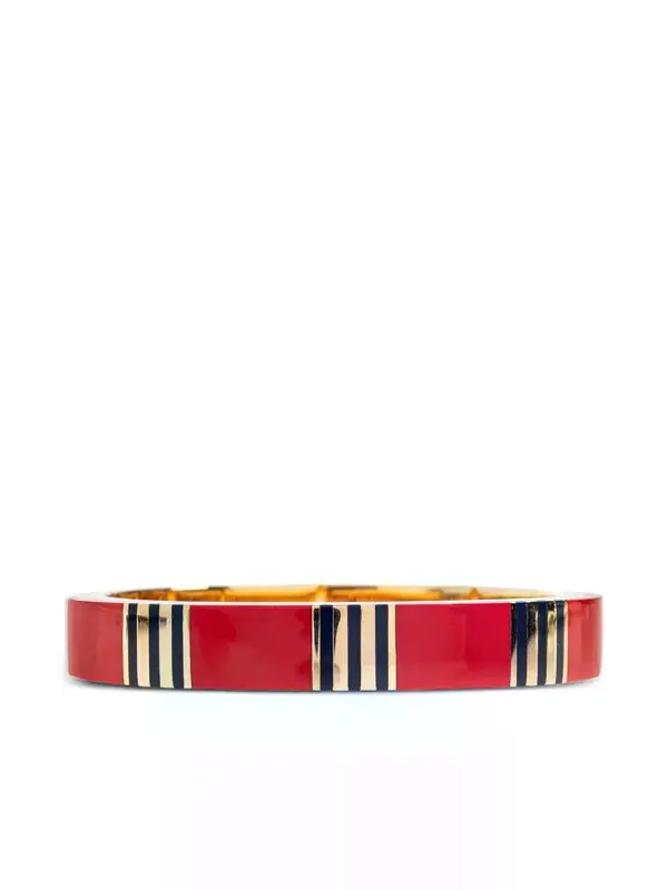 Tory Burch T Stripe Hinged Bangle Bracelet - Red