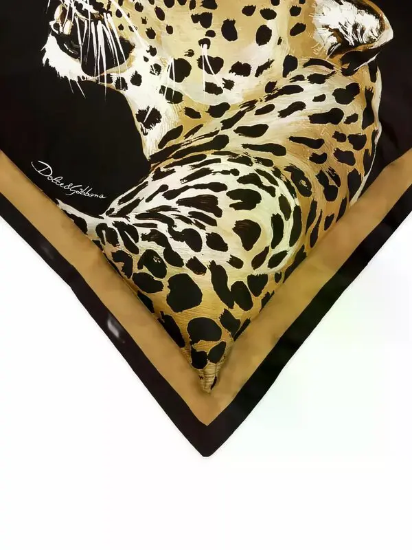 Dolce & Gabbana Leopard-print Cotton Cushion - Black