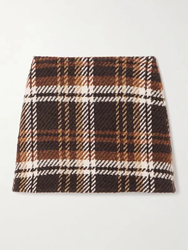 PATOU Checked Wool-blend Mini Skirt - Multi
