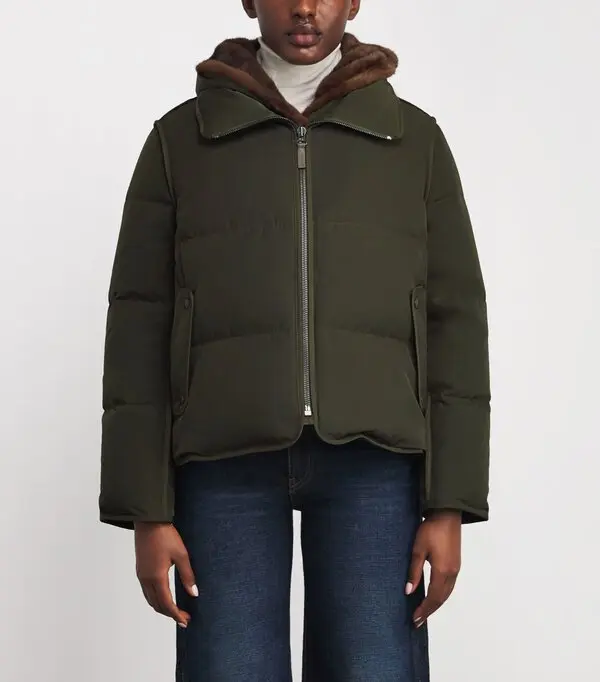 YVES SALOMON Down And Mink Technical Puffer Jacket