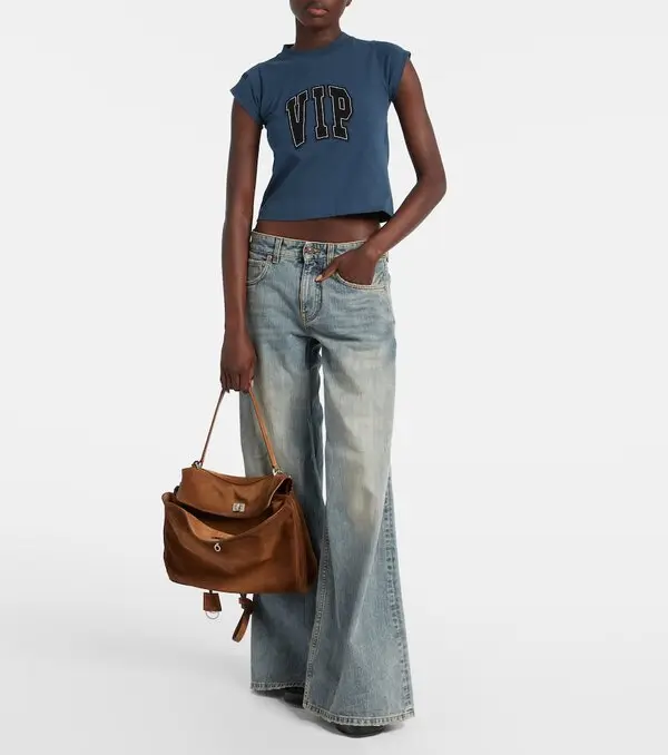Balenciaga Rodeo Medium Suede Shoulder Bag - Brown