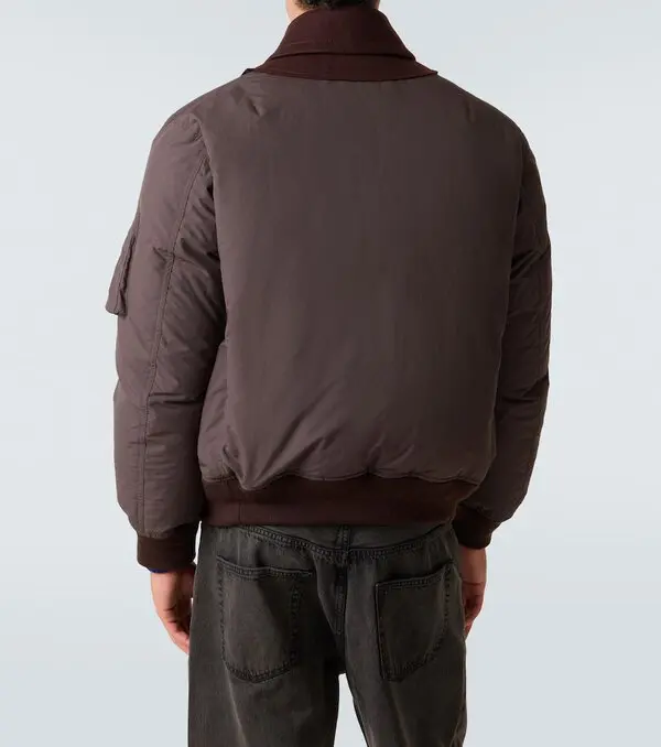 Sacai Double-breasted Wool Puffer Jacket - Brown