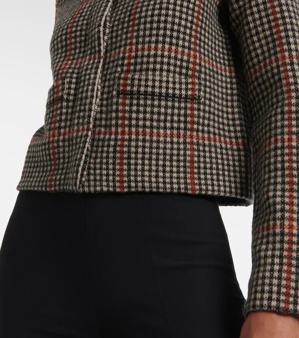 Vince Checked Wool Cardigan
