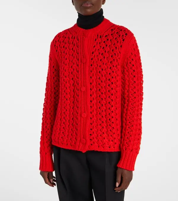 JIL SANDER Open-knit Wool Cardigan