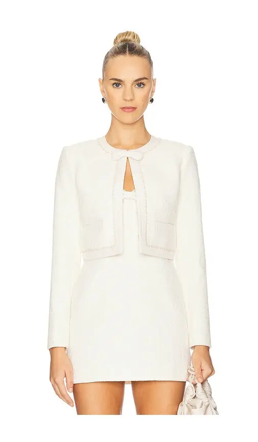 LoveShackFancy Ralphette Cropped Jacket - Cream
