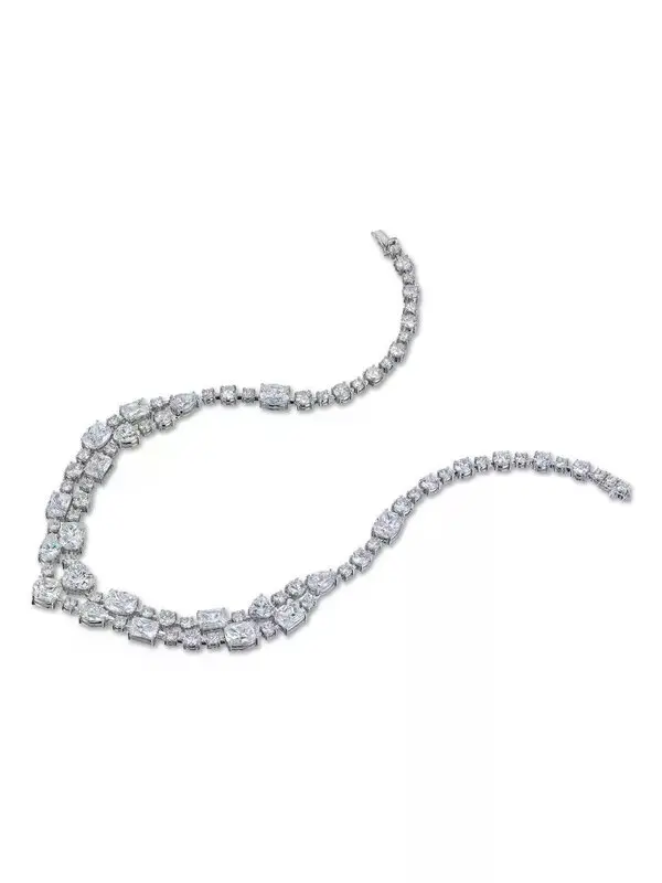 ANABELA CHAN Heart Diamond Choker Necklace In Rhodium Vermeil And 18k White Gold