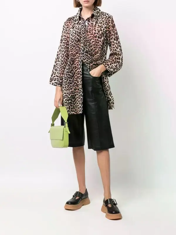GANNI Leopard Print Shirt