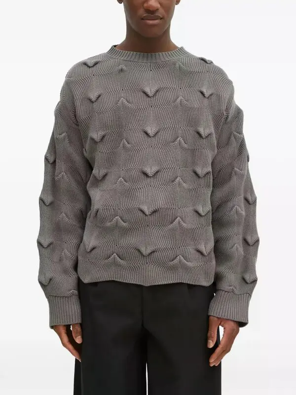 A. A. SPECTRUM Textured V-pattern Knit Sweater