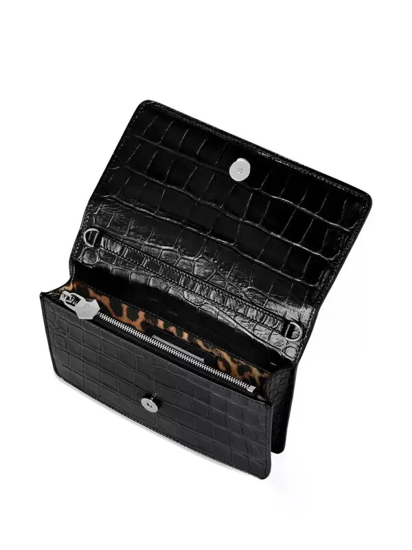 Philipp Plein Crystal-embellished Crocodile-effect Clutch