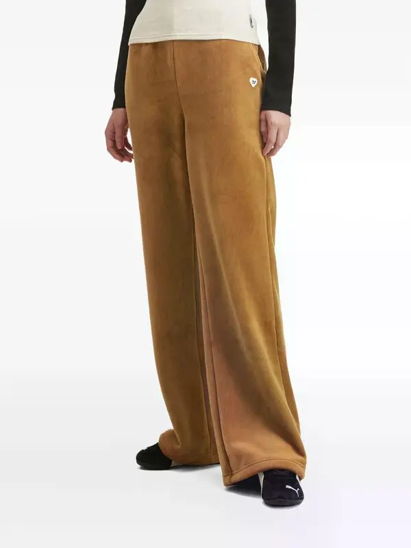 CHOCOOLATE Corduroy Track Pants With Heart Logo - Brown