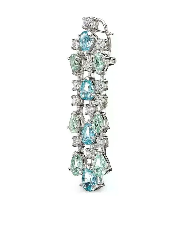 ANABELA CHAN 18kt White Gold Valley Orchid Cascade Earrings