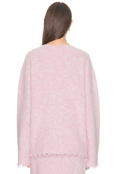 JIL SANDER Boat Neck Frayed Edge Sweater - Twilight