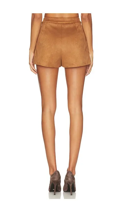 Astr The Label Faux Suede Pleated Shorts