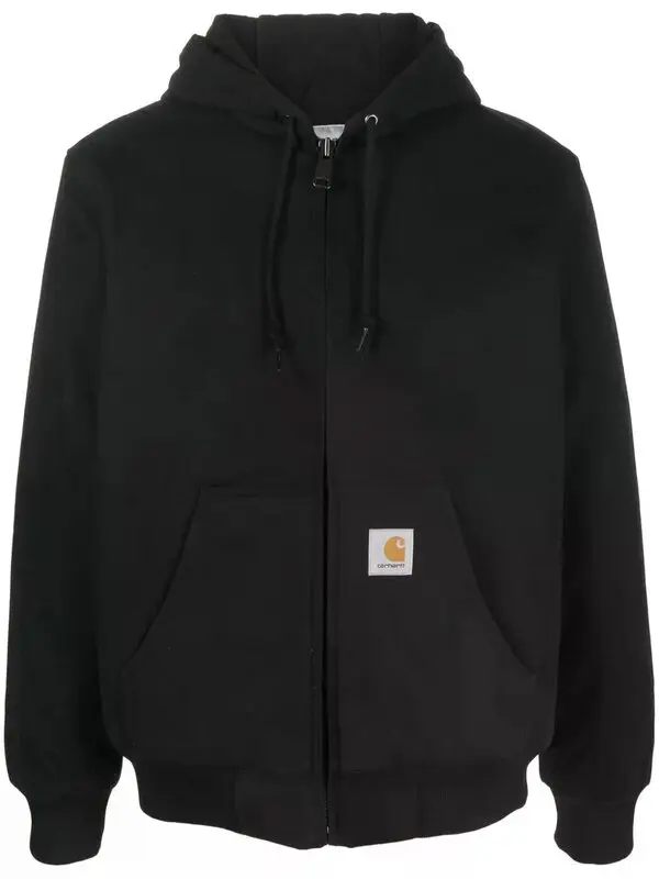 Carhartt Work In Progress Cotton Hooded Jacket With Logo Patch
