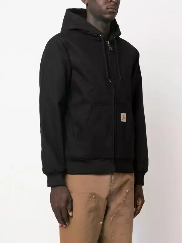 Carhartt Work In Progress Cotton Hooded Jacket With Logo Patch