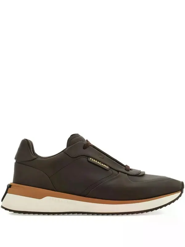 FERRAGAMO Calfskin Leather Sneakers - Brown