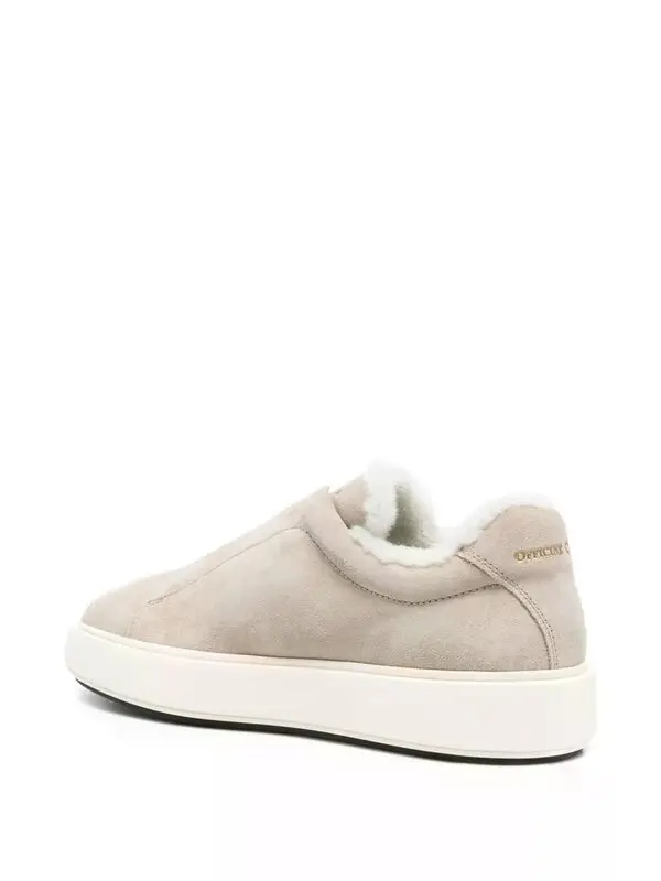 Officine Creative Suede Shearling Lined Slip-on Sneakers