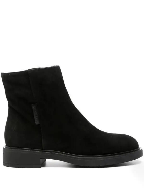 GIANVITO ROSSI Shearling-lined Suede Ankle Boots - Black