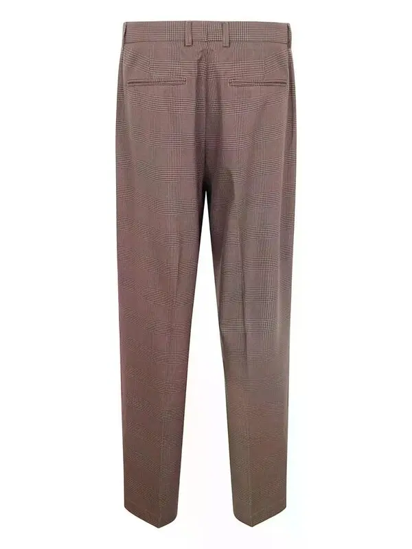 LES DEUX Checked Pleated Trousers