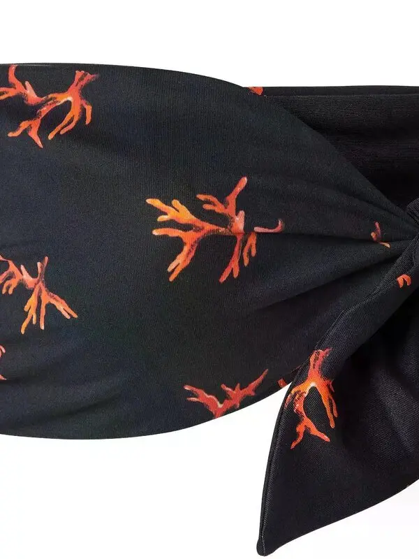 Fendi Coral Print Tie-front Bikini Top