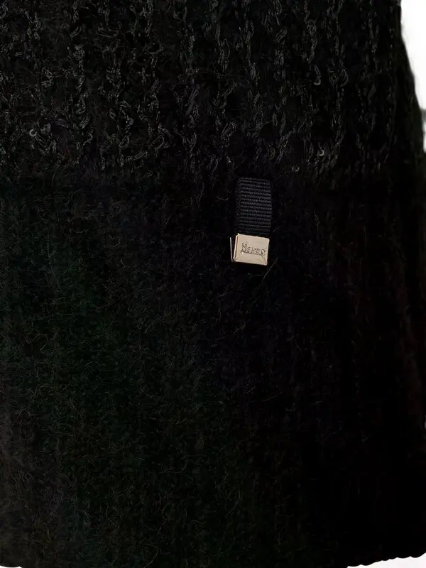 Herno Sequin Embellished Textured Knit Sweater - Black