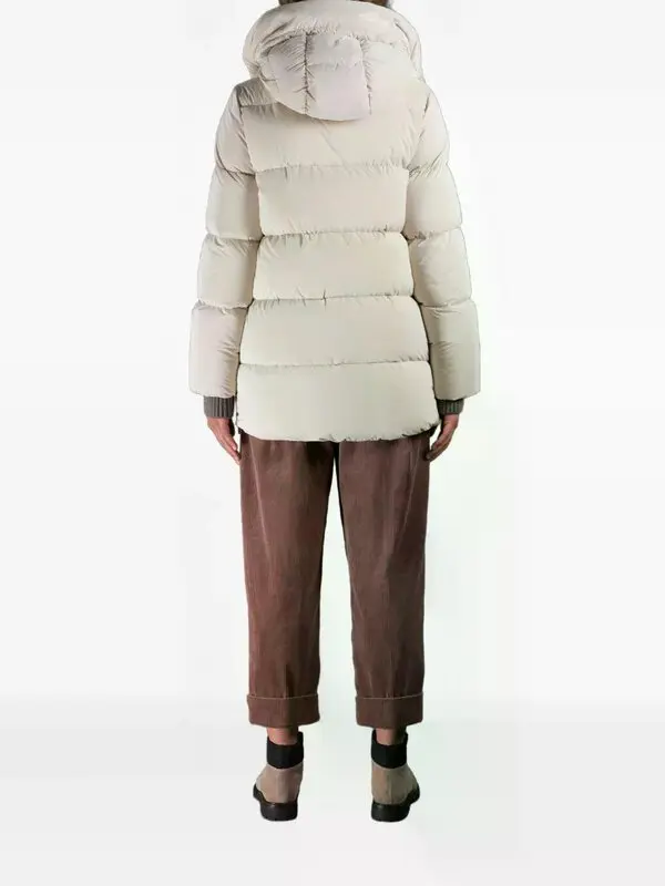 MOORER Quilted Hooded Jacket - Neutrals
